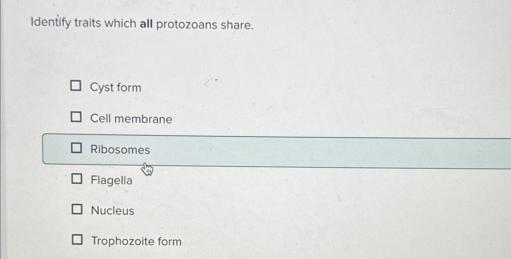 Solved Identify traits which all protozoans share.Cyst | Chegg.com