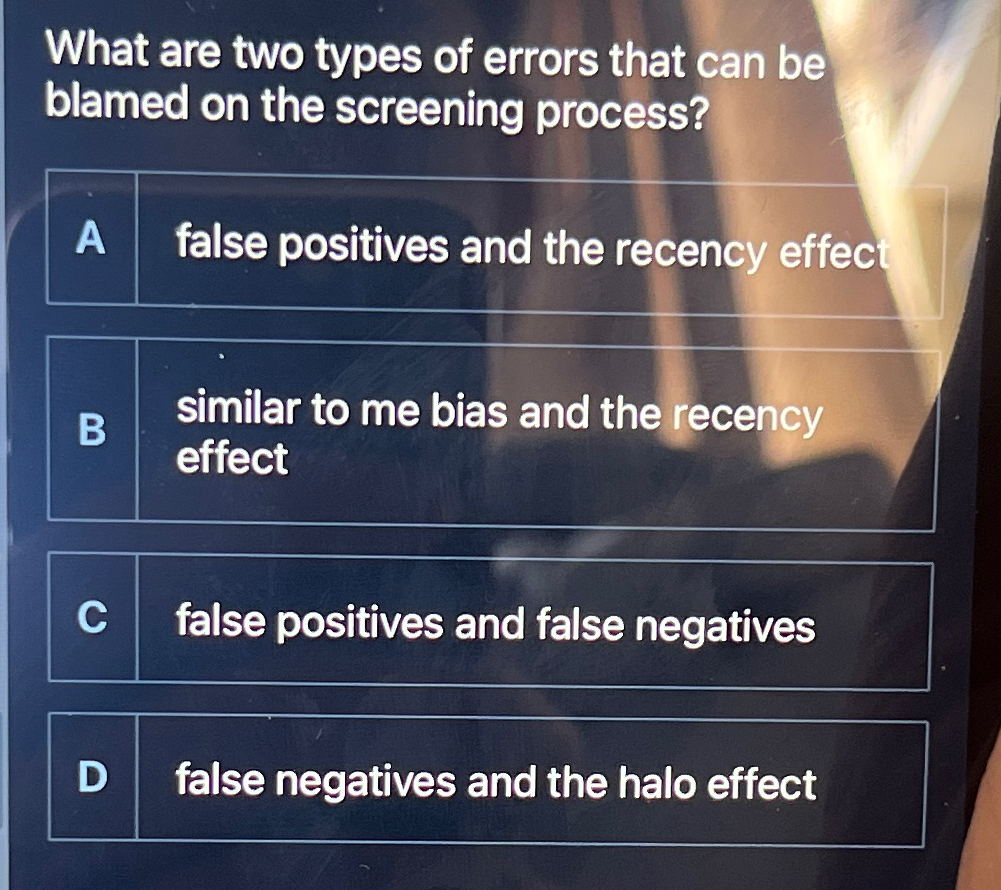 Solved What are two types of errors that can be blamed on | Chegg.com