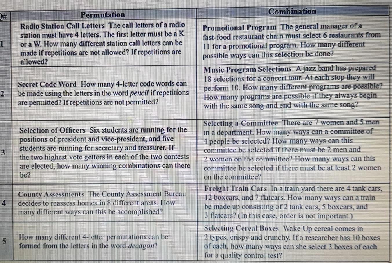 Solved Combination Permutation Radio Station Call Letters | Chegg.com