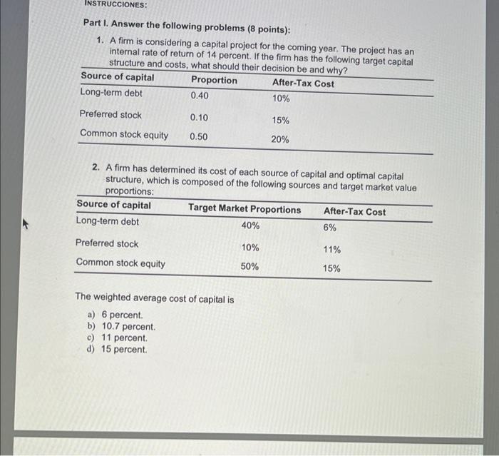 Solved Part I. Answer the following problems ( 8 points): 1. | Chegg.com