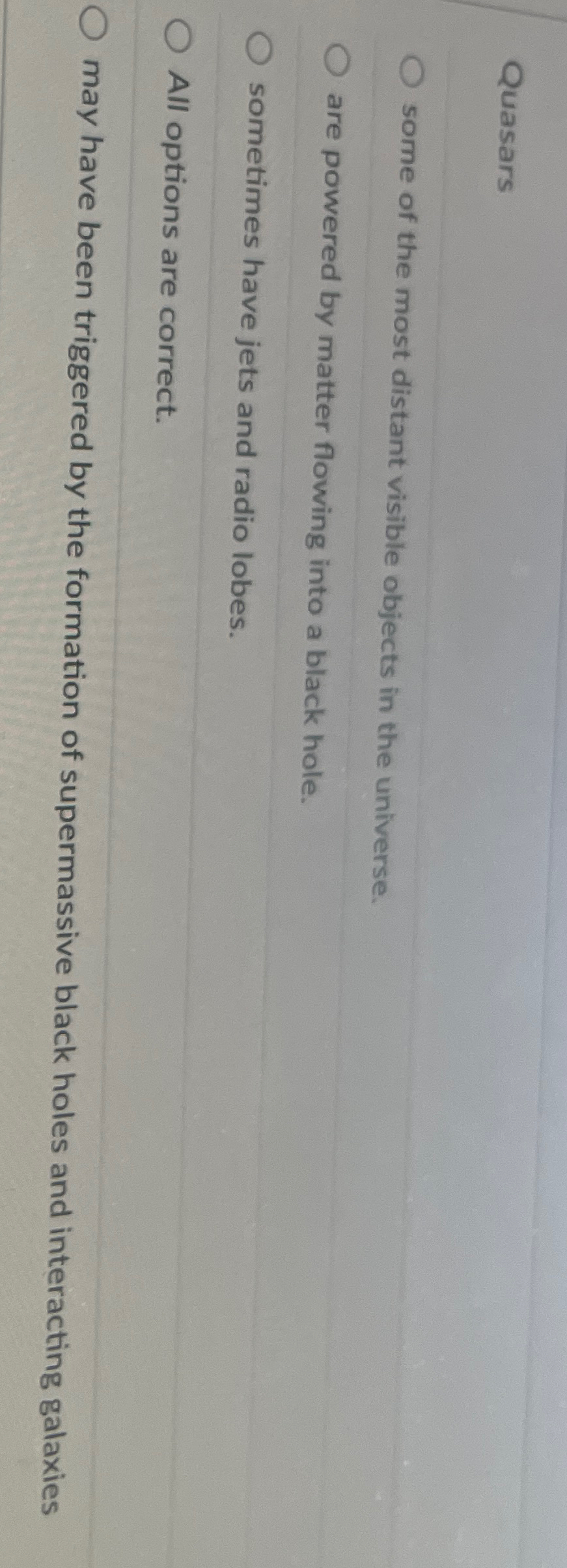 Solved Quasarssome of the most distant visible objects in | Chegg.com