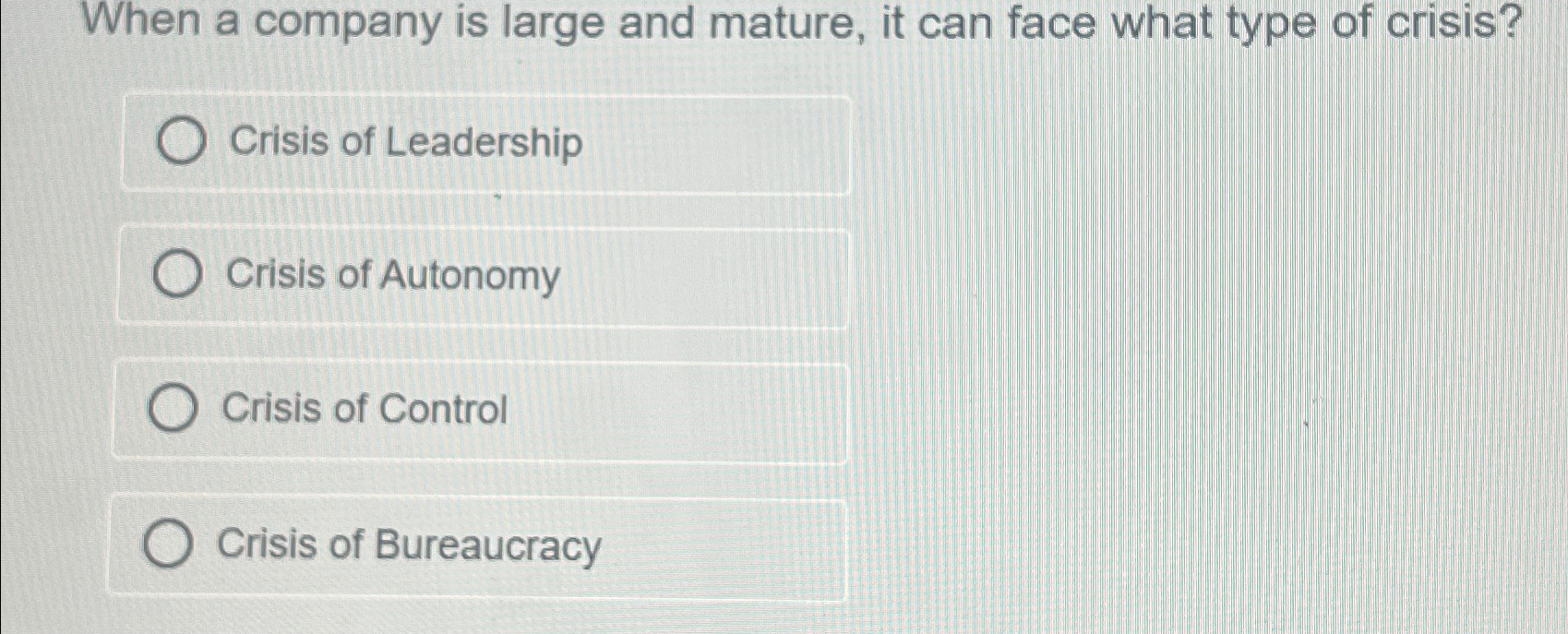 Solved When a company is large and mature, it can face what | Chegg.com