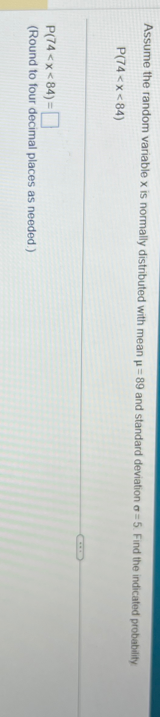 Solved Assume the random variable x ﻿is normally distributed | Chegg.com