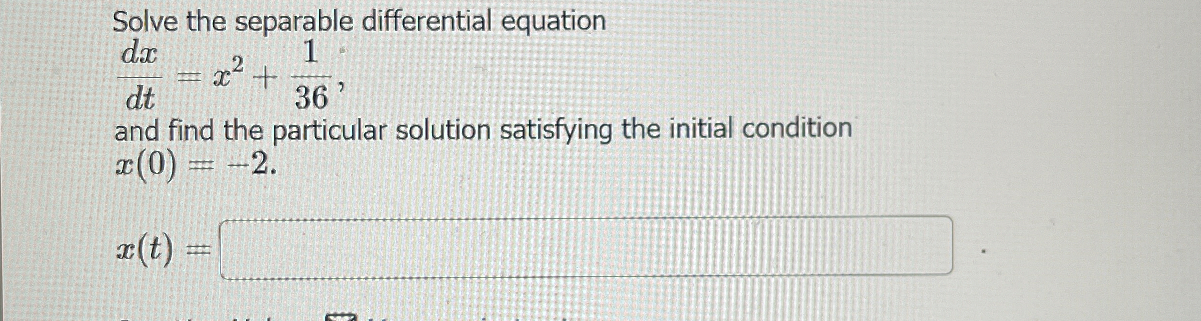 Solved Solve the separable differential | Chegg.com