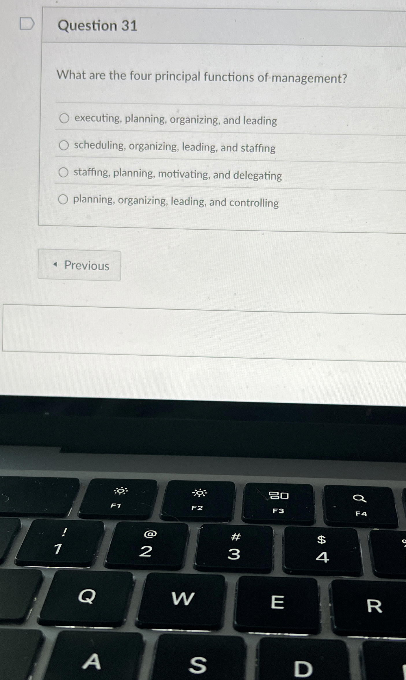 Solved Question 31What are the four principal functions of | Chegg.com