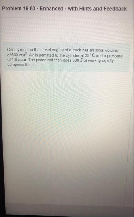 Solved Problem 19.80 - Enhanced - with Hints and Feedback | Chegg.com