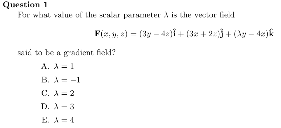 Solved Question 1For what value of the scalar parameter λ | Chegg.com