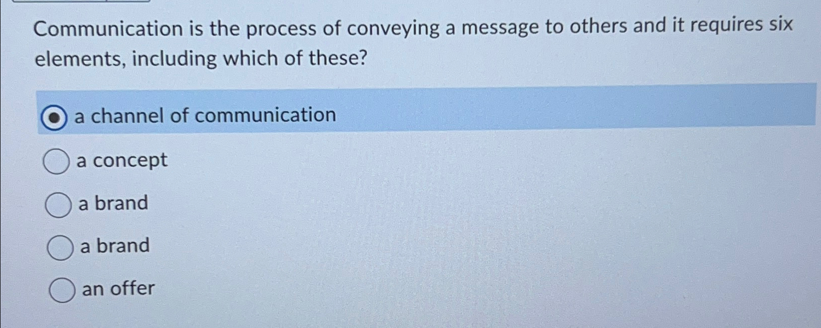 Solved Communication is the process of conveying a message | Chegg.com