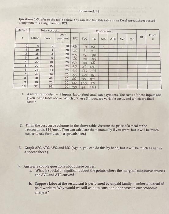 Questions 1-5 refer to the table below. You can also | Chegg.com