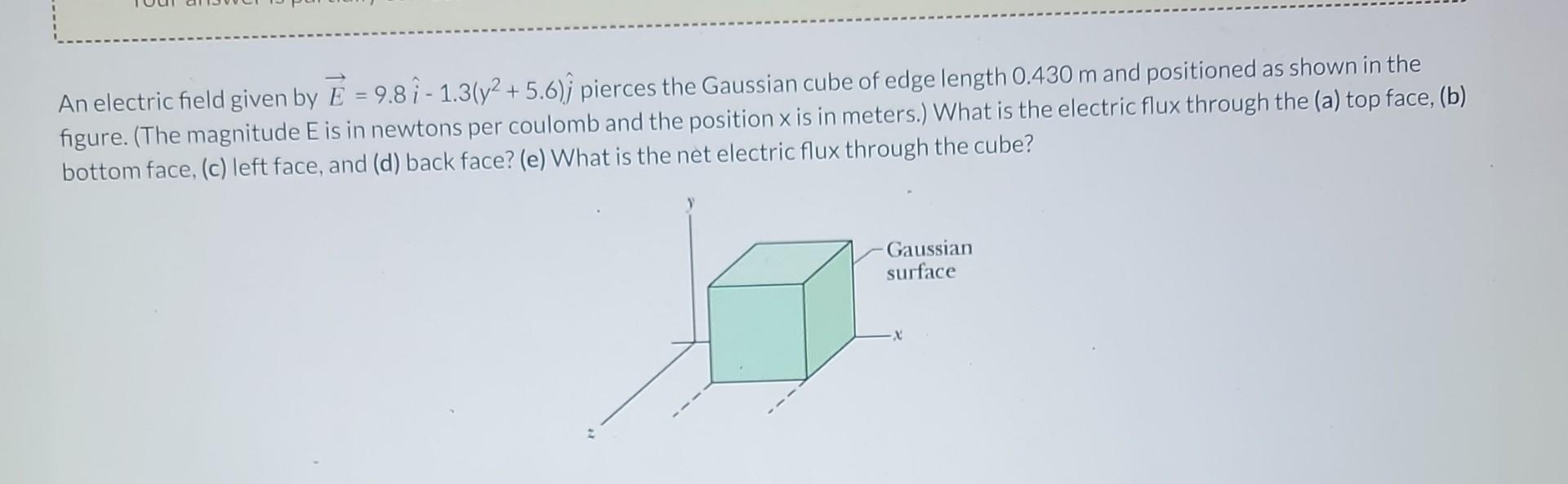 Solved An electric field given by E=9.8i^−1.3(y2+5.6)j^ | Chegg.com