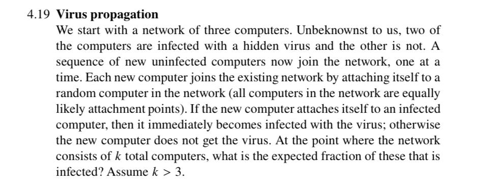 Solved 4.19 ﻿Virus propagationWe start with a network of | Chegg.com