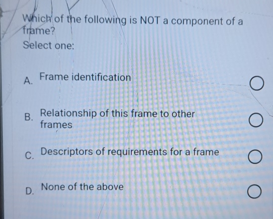 Solved Which of the following is NOT a component of a | Chegg.com