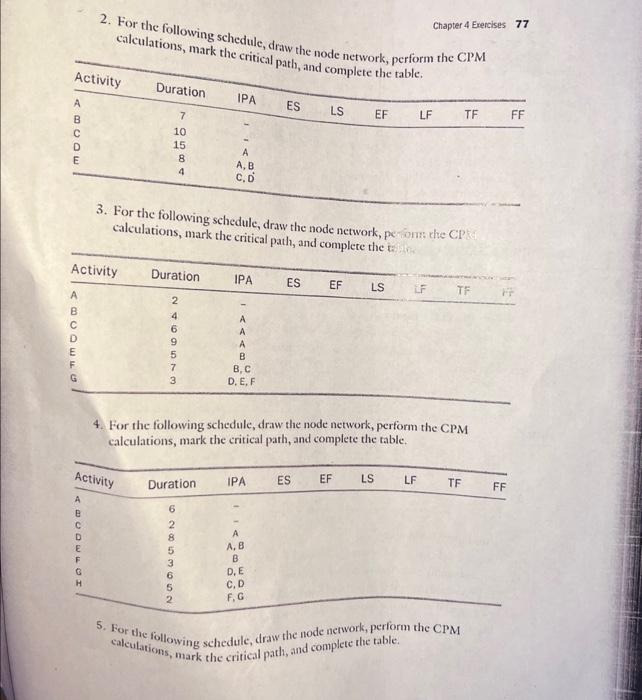 Solved 77 calculations, mark schedule, draw the node | Chegg.com