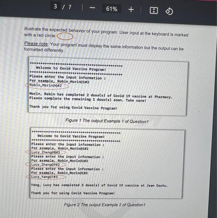 Solved illustrate the expected behavior of your program. | Chegg.com