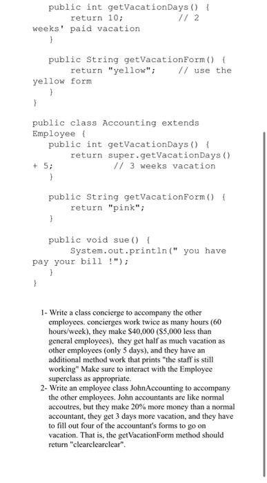 Solved Recall the inheritance hierarchy of Employee and | Chegg.com