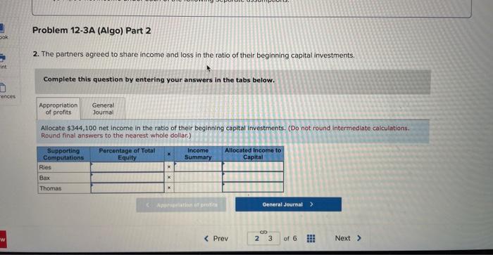 Solved Required information Problem 12-3A (Algo) Allocating | Chegg.com