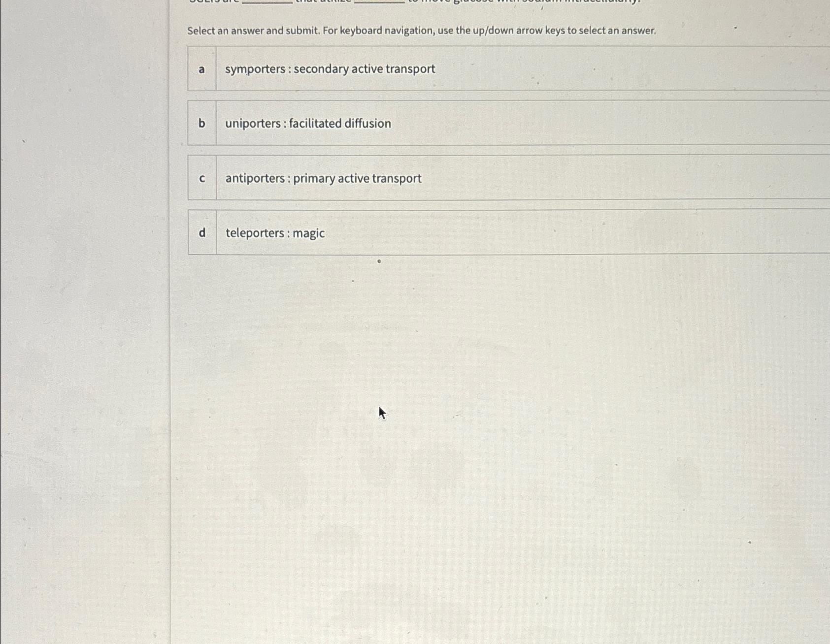 Solved Select an answer and submit. For keyboard navigation, | Chegg.com