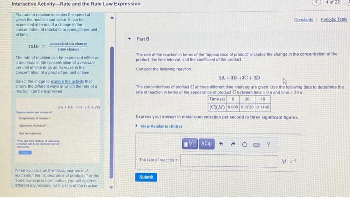 Solved Interactive Activity - Rate and the Rate Law | Chegg.com