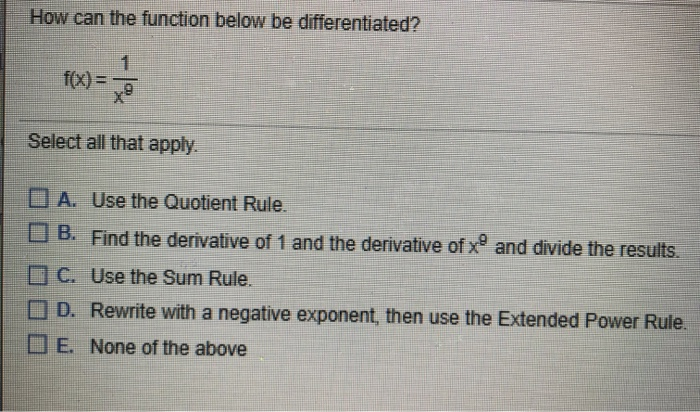 Solved How can the function below be differentiated? f(x)= | Chegg.com