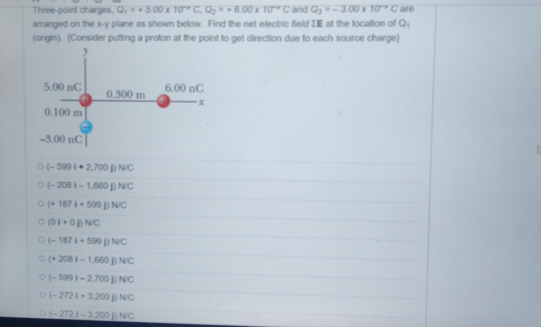 Solved Three-point charges, Q1 = + 5.00 x 10°C. Q2 = +6.00 x | Chegg.com