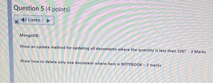 Solved Write a command in Mongodb to create following | Chegg.com