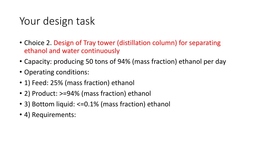 Your design task . Choice 2. Design of Tray tower | Chegg.com