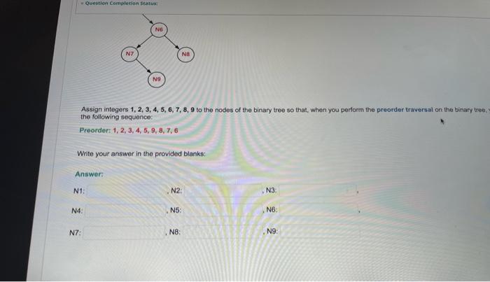 Solved Consider the following binary tree N1 N2 N3 N4 N6 NS | Chegg.com