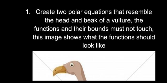 Create two polar equations that resemble the head and | Chegg.com