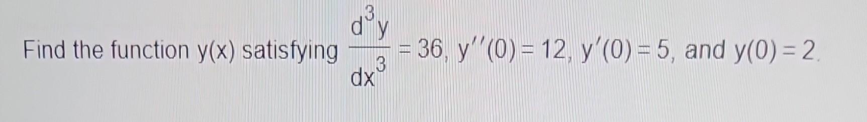 Solved Find the function y(x) satisfying | Chegg.com