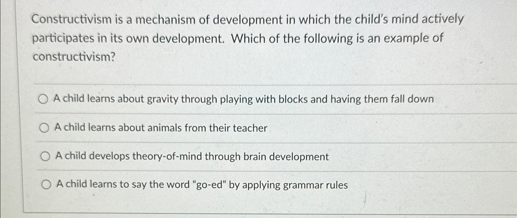 Solved Constructivism is a mechanism of development in which | Chegg.com