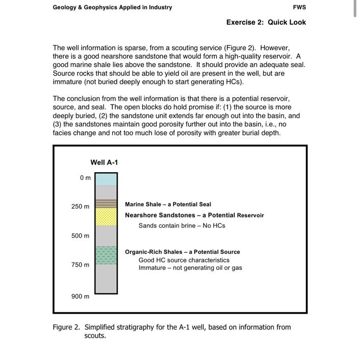 Solved Geology & Geophysics Applied in Industry FWS Exercise | Chegg.com