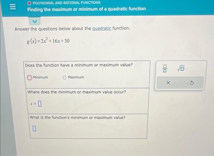 Solved Answer The Questions Below About The Quadratic