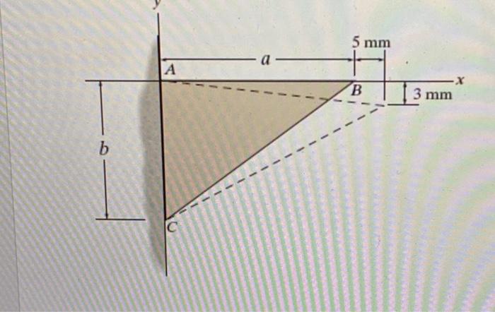 Solved The triangular plate is deformed into the shape shown | Chegg.com