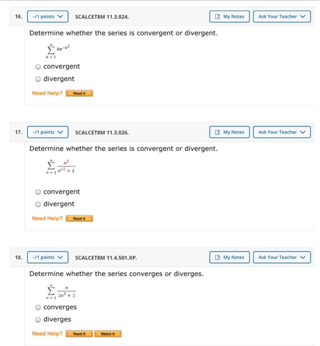 Solved Ask Your Teacher - 1 points SCALCET8M 11.3.024. Q my | Chegg.com