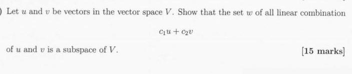 Solved Let u and v be vectors in the vector space V. Show | Chegg.com