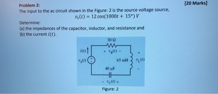 Solved [21 Problem 2: The input to the ac circuit shown in | Chegg.com