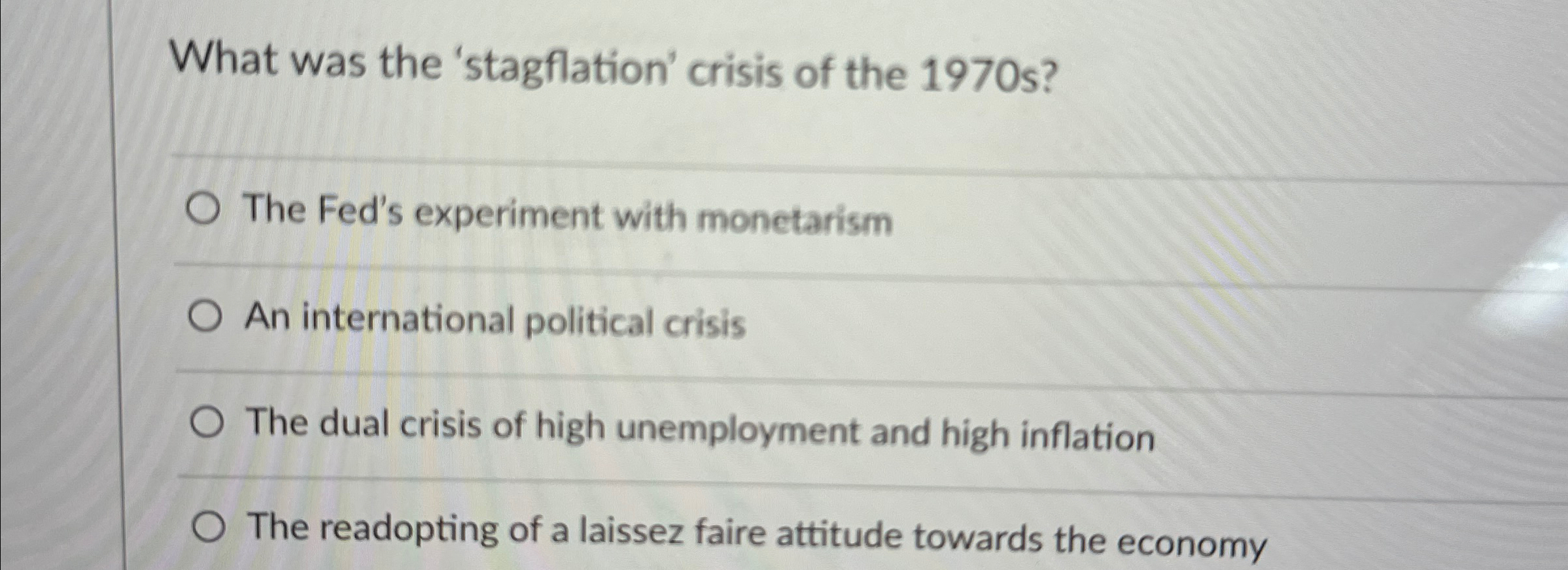 Solved What was the 'stagflation' crisis of the 1970s?The | Chegg.com