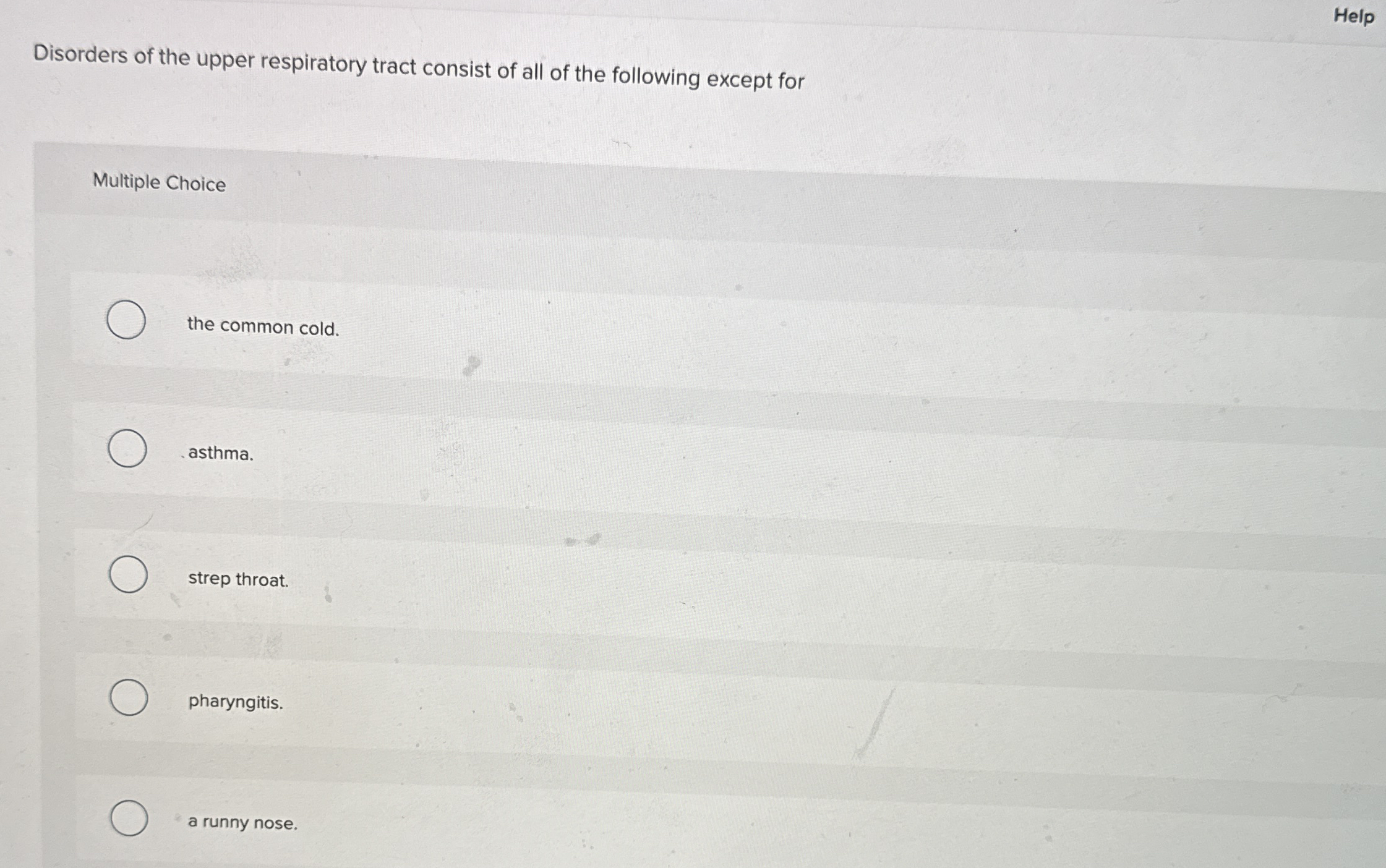 Solved Disorders of the upper respiratory tract consist of | Chegg.com