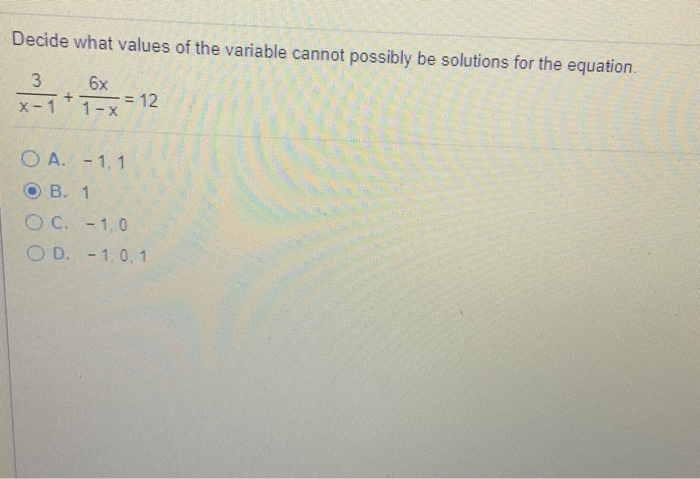 Solved Decide what values of the variable cannot possibly be | Chegg.com