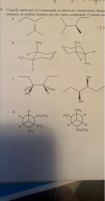 Solved classify each pair of compounds as identical, | Chegg.com
