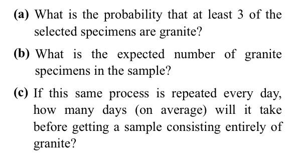 Solved (a) What is the probability that at least 3 of the | Chegg.com