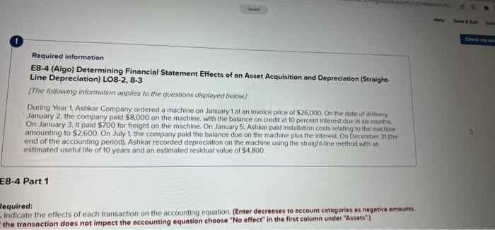 Solved e Required information E8-4 (Algo) Determining | Chegg.com