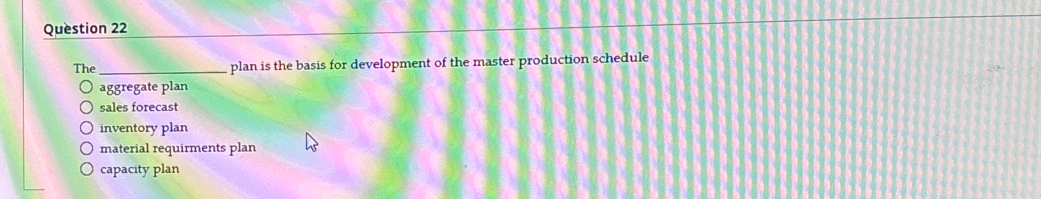 Solved Quèstion 22The ﻿plan is the basis for development | Chegg.com