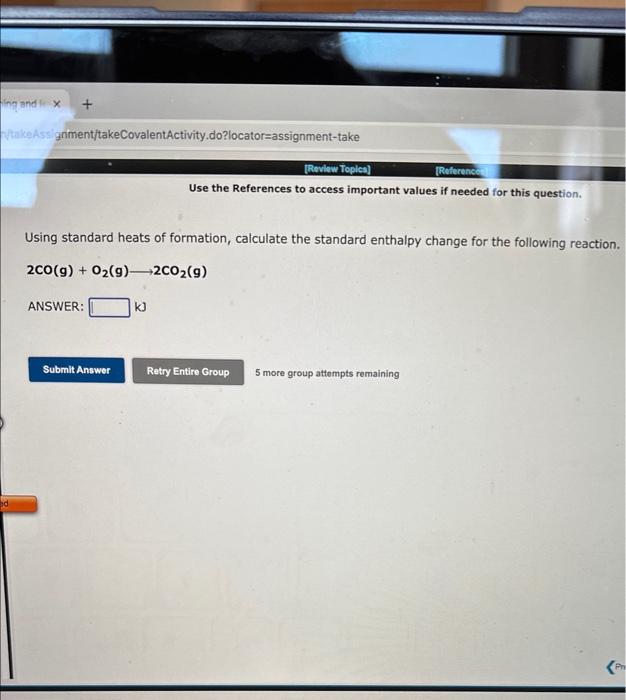 Using standard heats of formation, calculate the | Chegg.com