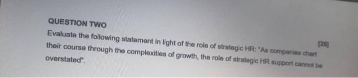 Solved QUESTION TWO Evaluate the following statement in | Chegg.com