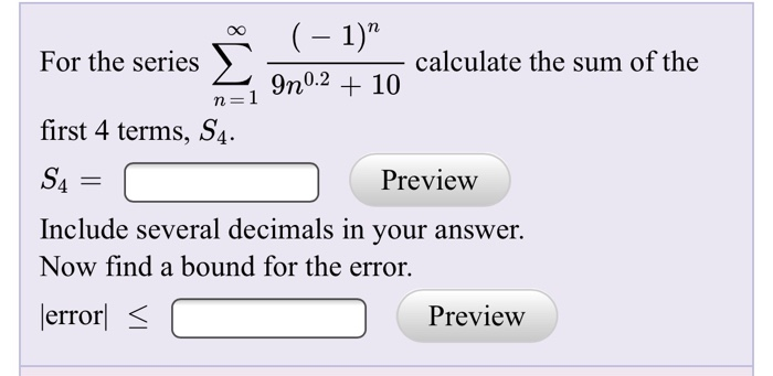 Solved For the series below calculate the sum of the first 3 | Chegg.com