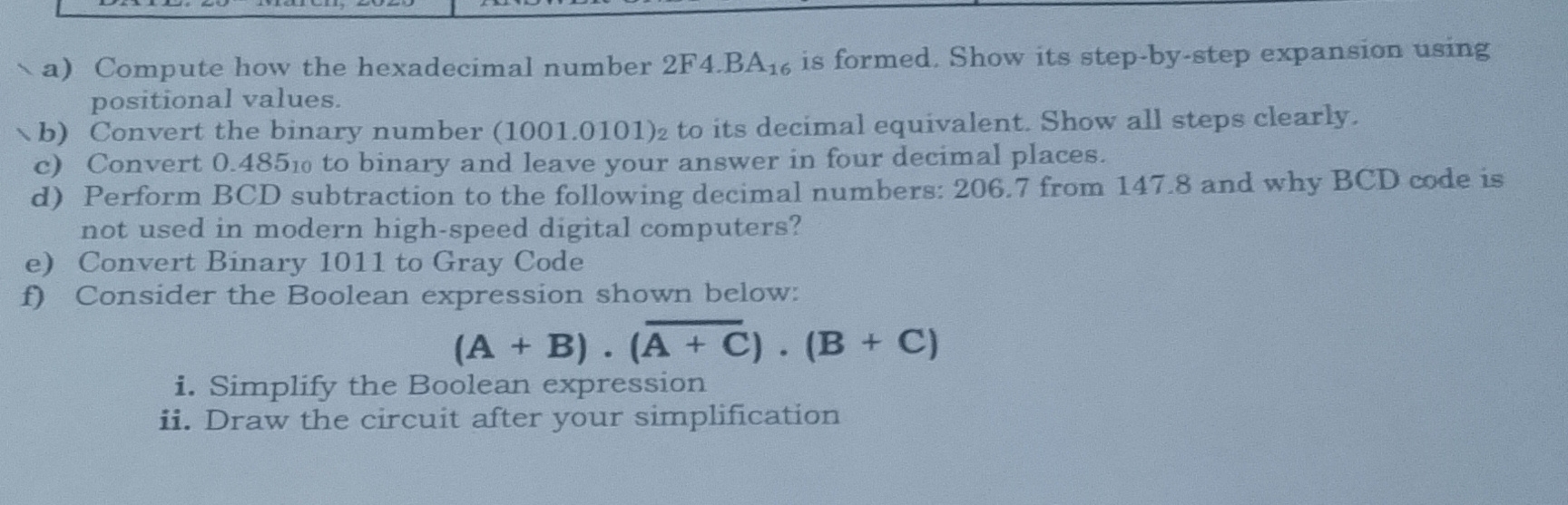 Solved a) ﻿Compute how the hexadecimal number 2F4.BA16 ﻿is | Chegg.com