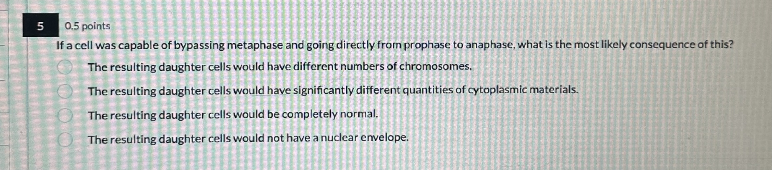 Solved 50.5 ﻿pointsIf a cell was capable of bypassing | Chegg.com