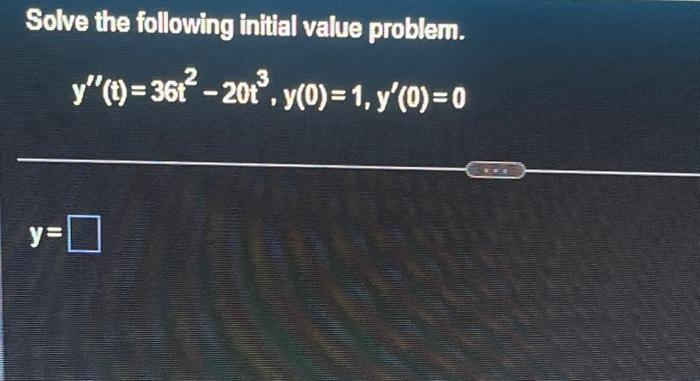 Solved Solve the following intitial value problem. | Chegg.com