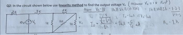 Solved 2K Q2: In the circuit shown below use linearity | Chegg.com